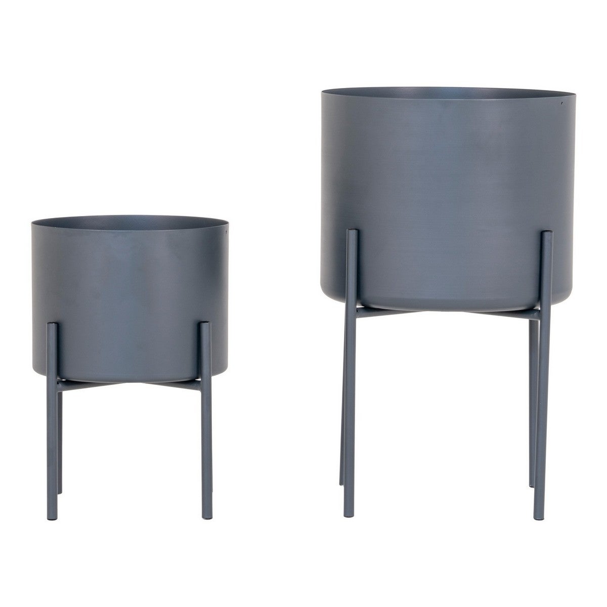 Lot de 2 Cache Pots Pavia, Métal, Gris, Seven Design | Leroy Merlin