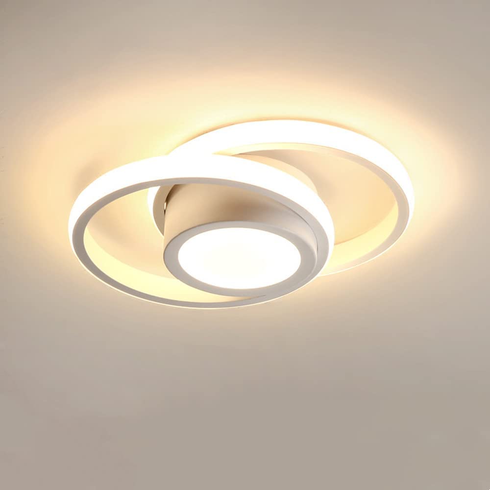 GOECO Plafón LED redondo, diseño moderno 32W 2400LM, acrílico para ...