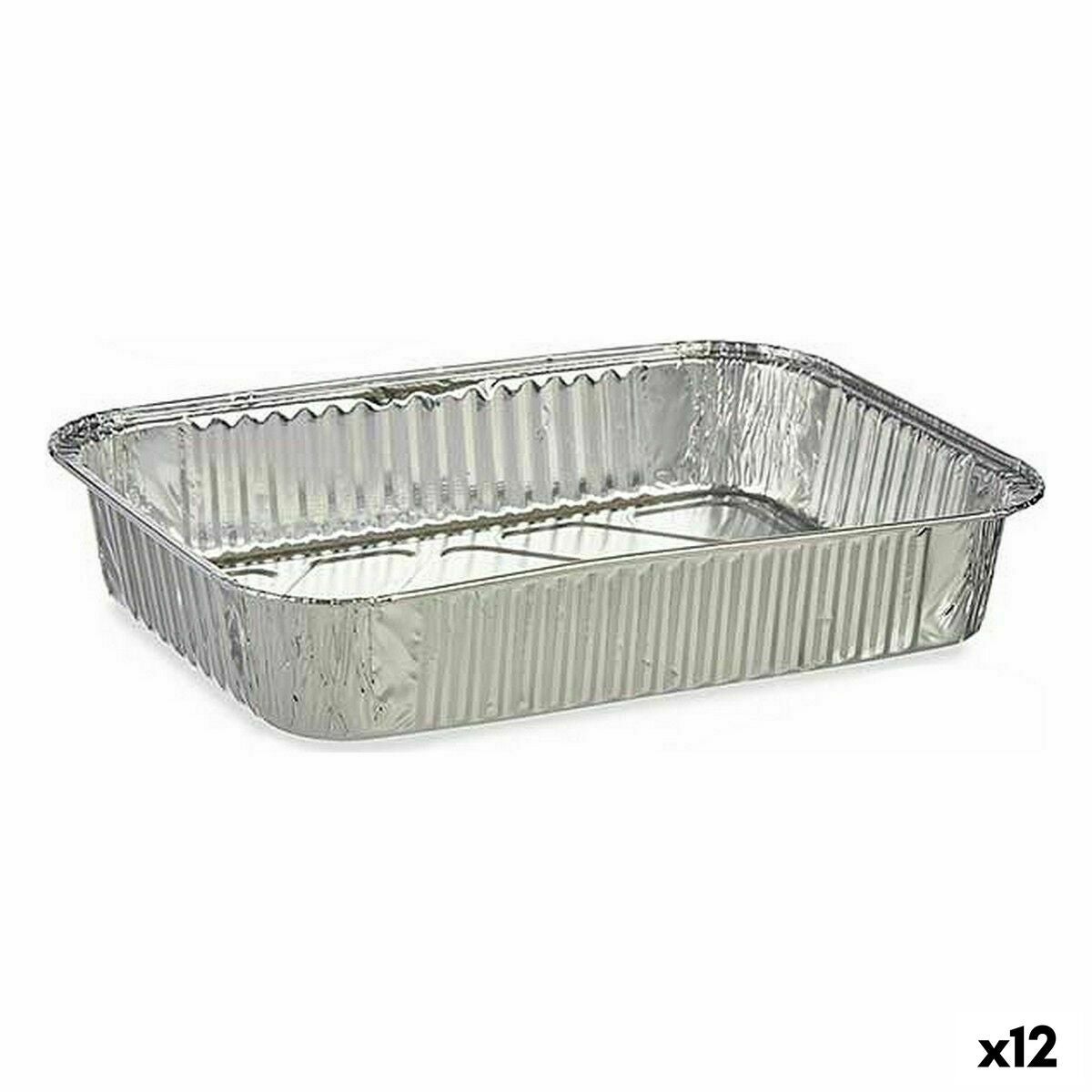 Set de Fuentes de Cocina Desechable Aluminio 22 x 15,6 x 4,8 cm (12 ...