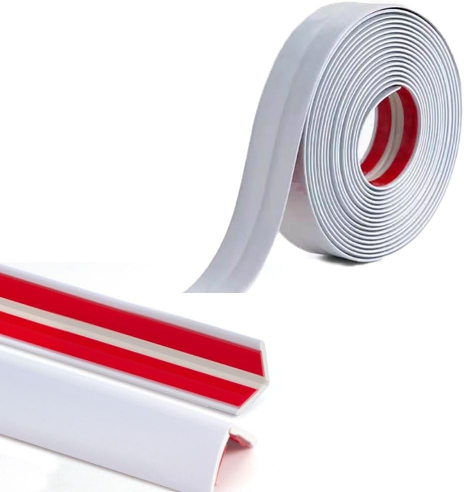 Blanc 6M，Cornière PVC,Revêtements d'angle Autocollant Plinthe Souple ...