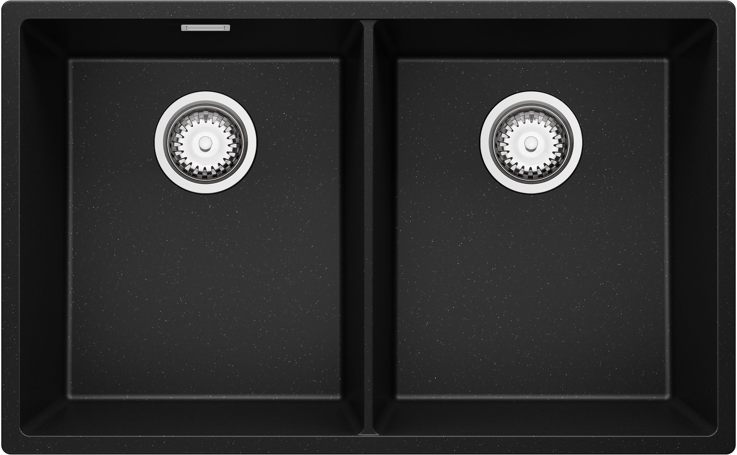 Evier Sous Plan Noir Métallisé 76x47cm, Evier en Granit 2 bacs + Kit de ...