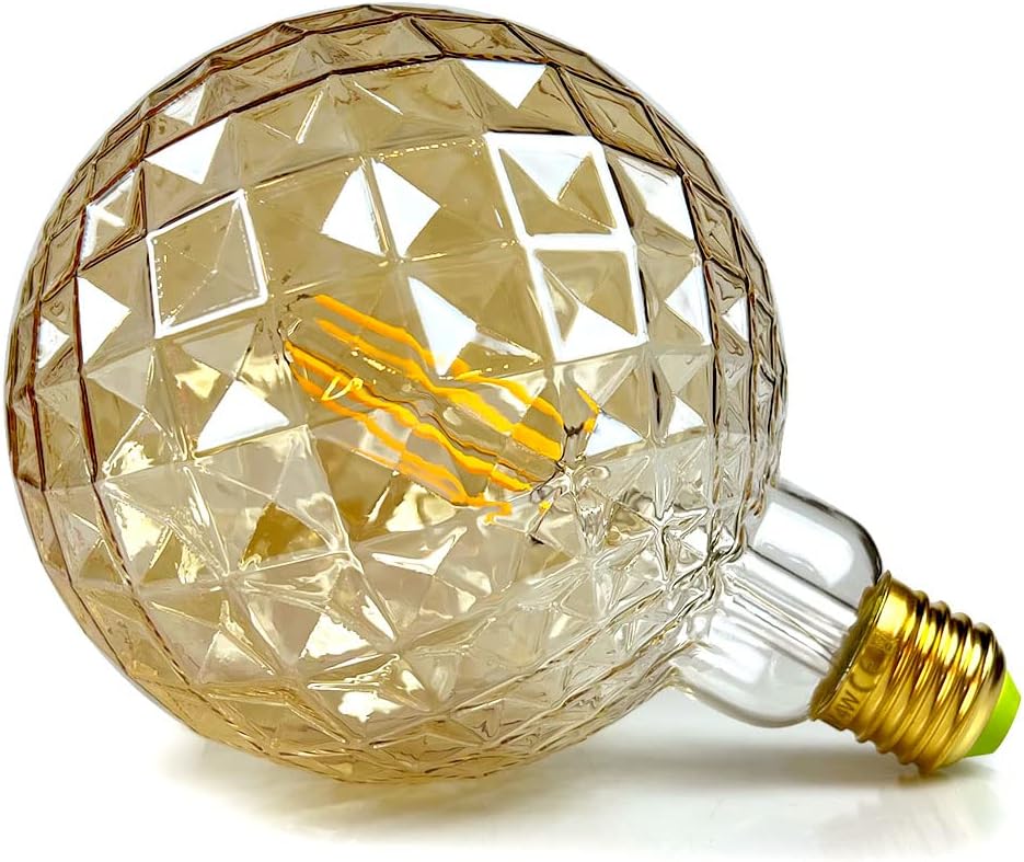 Bombillas LED Vintage 4W Blanco Cálido 2700Kelvin Globo Grande Cristal ...