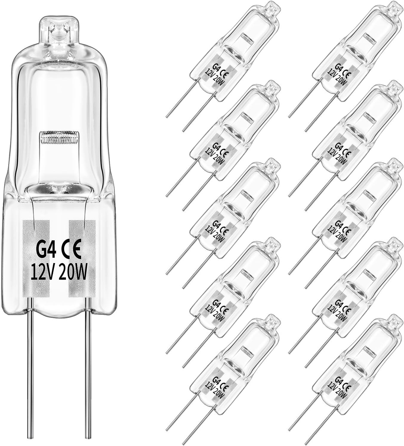 20 Pièces Ampoule Halogène G4 12V 20W 280LM, Ampoule Dimmable Blanc ...