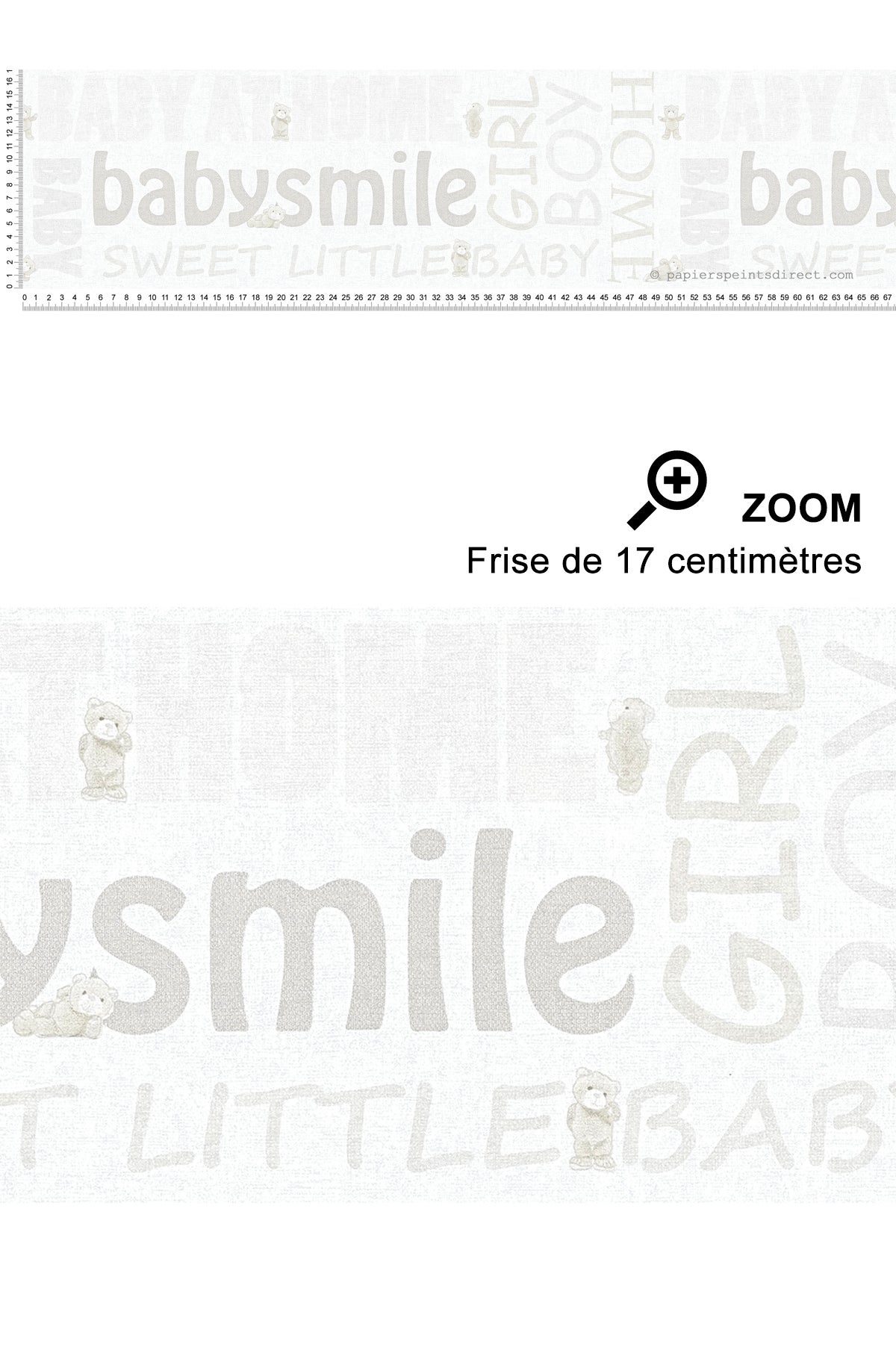 Carta da parati con scritte Bordo carta da parati beige e grigio per camera dei bambini Carta da ...