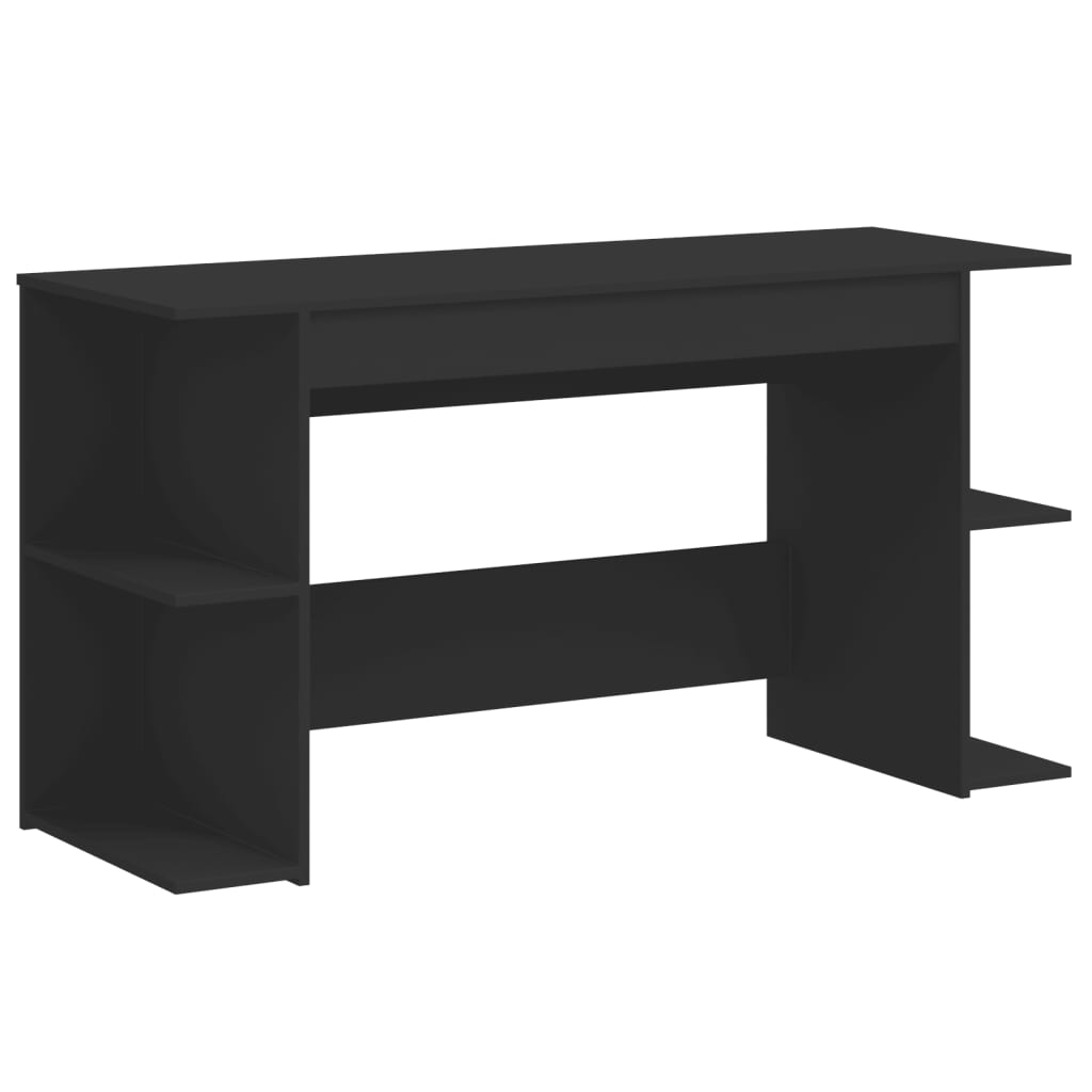 Bureau，Table de travail，Table d'étude noir 140x50x75 cm bois d ...