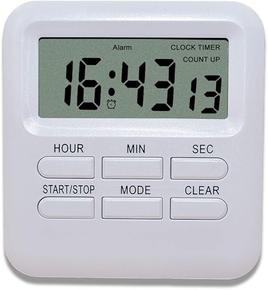 Minuterie Numérique avec Fonction d'Horloge/Réveil, Minuterie de ...