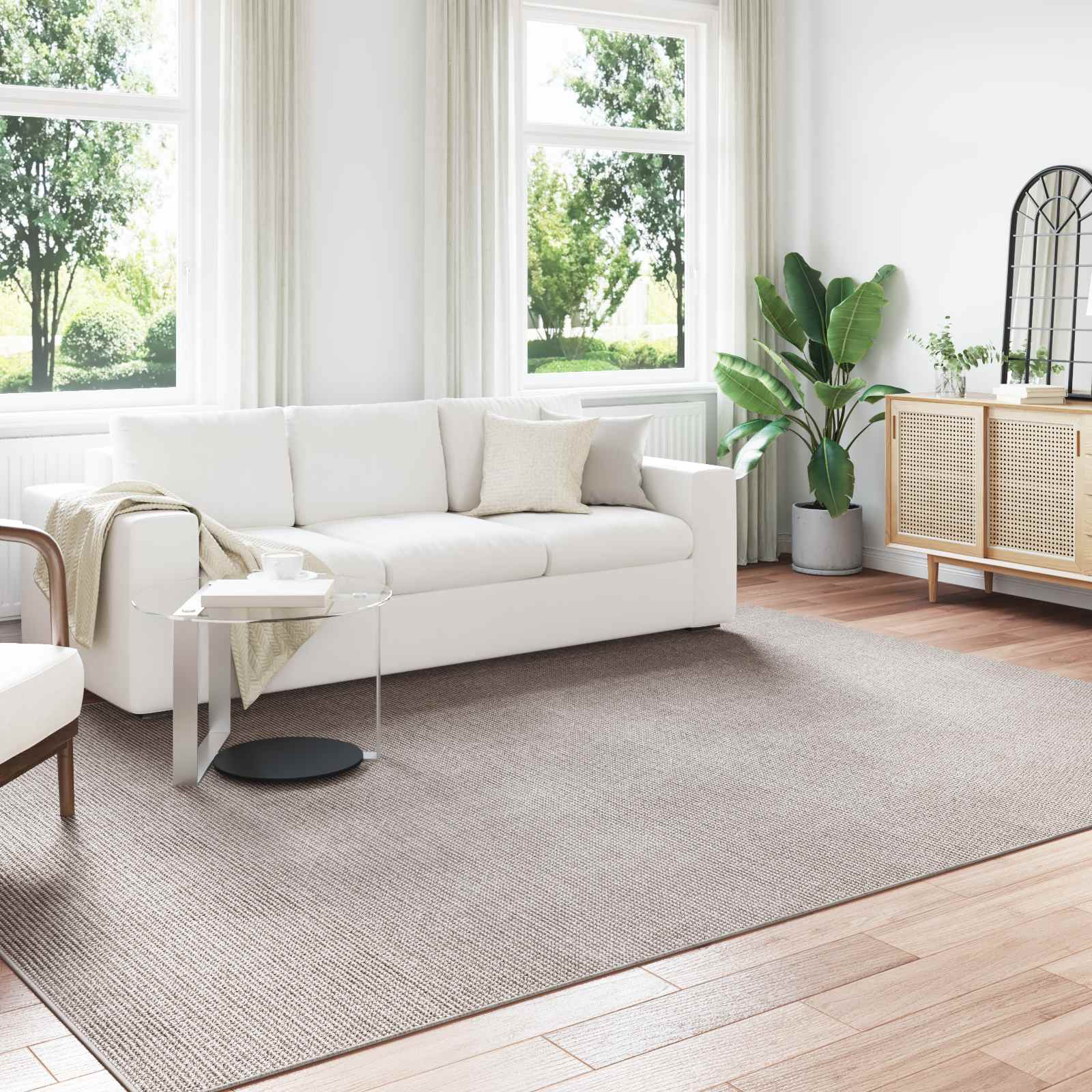 Alfombra color crema y topo, 280 x 200 cm, poliéster. | Leroy Merlin