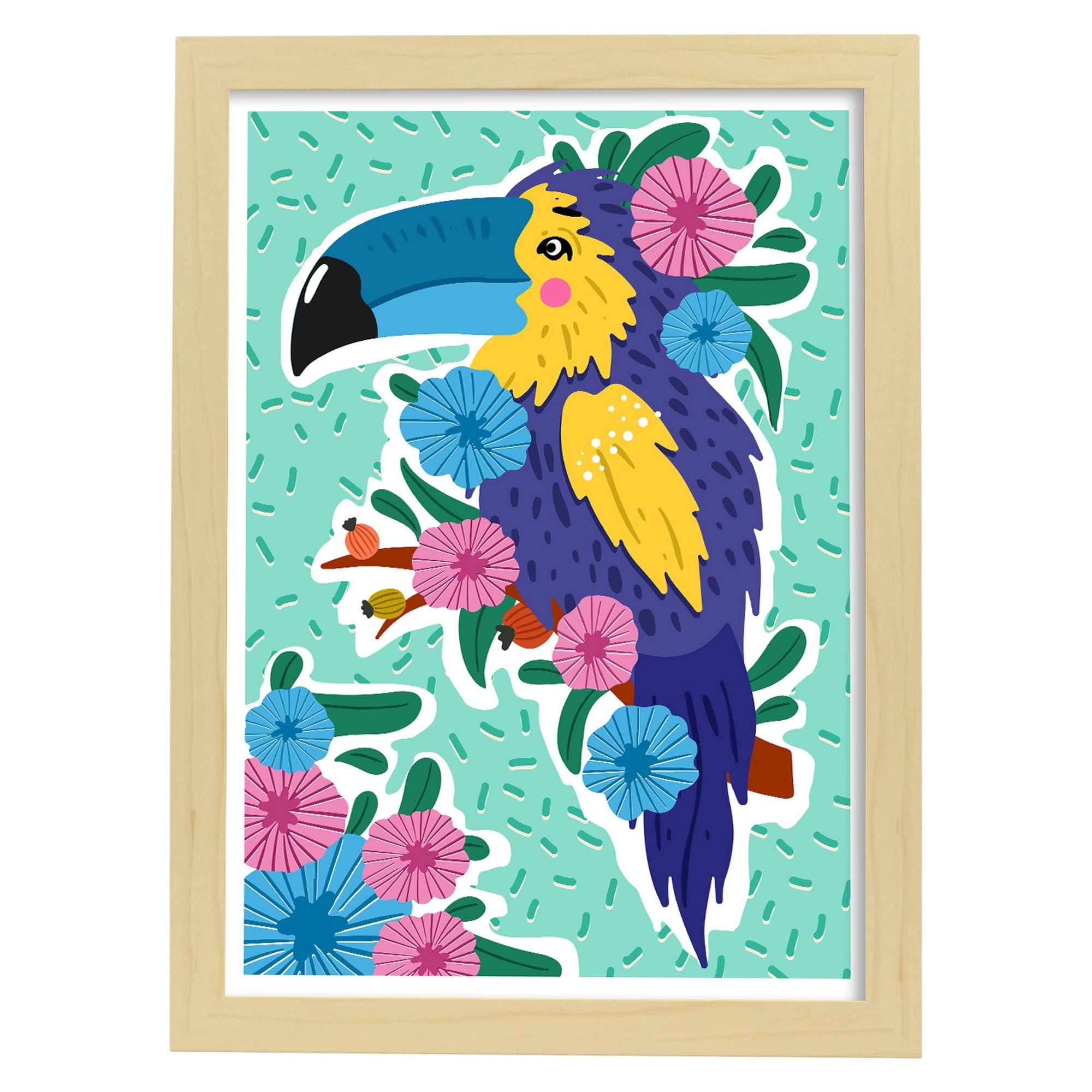Lámina Poster De Pájaro Azul Con Pico Largo Cuadros Decorativos Para Tu ...