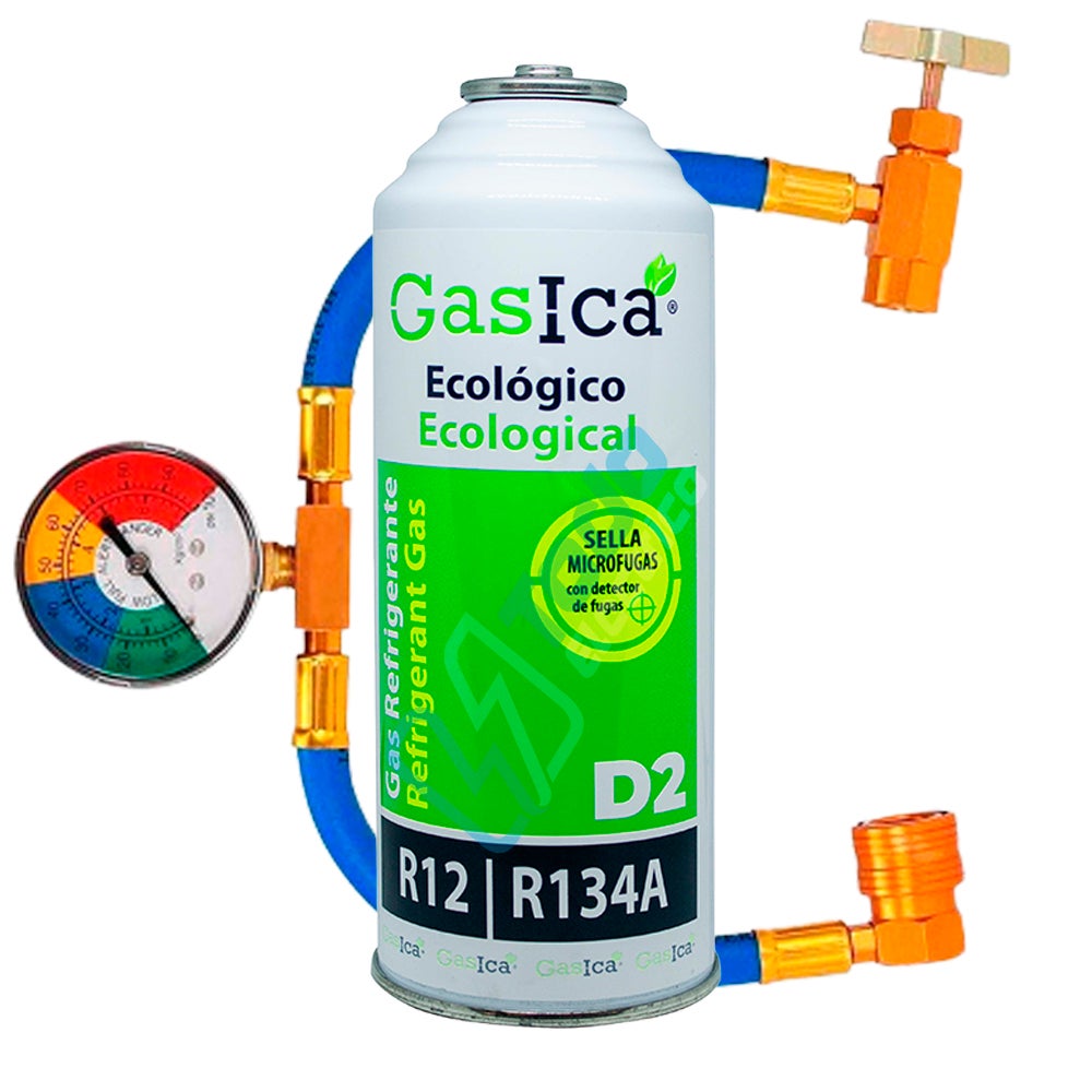PACK Gasica D2 bombola di gas refrigerante sostitutivo R12 e R134A e ...