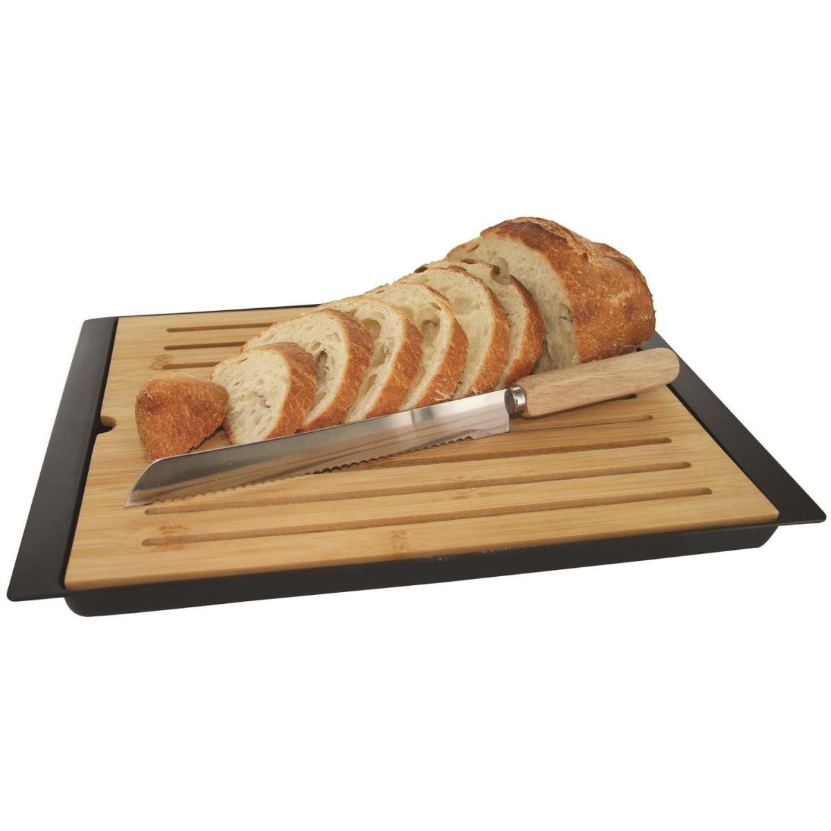 Tabla de pan de bambú 38x27 cm con cuchillo | Leroy Merlin