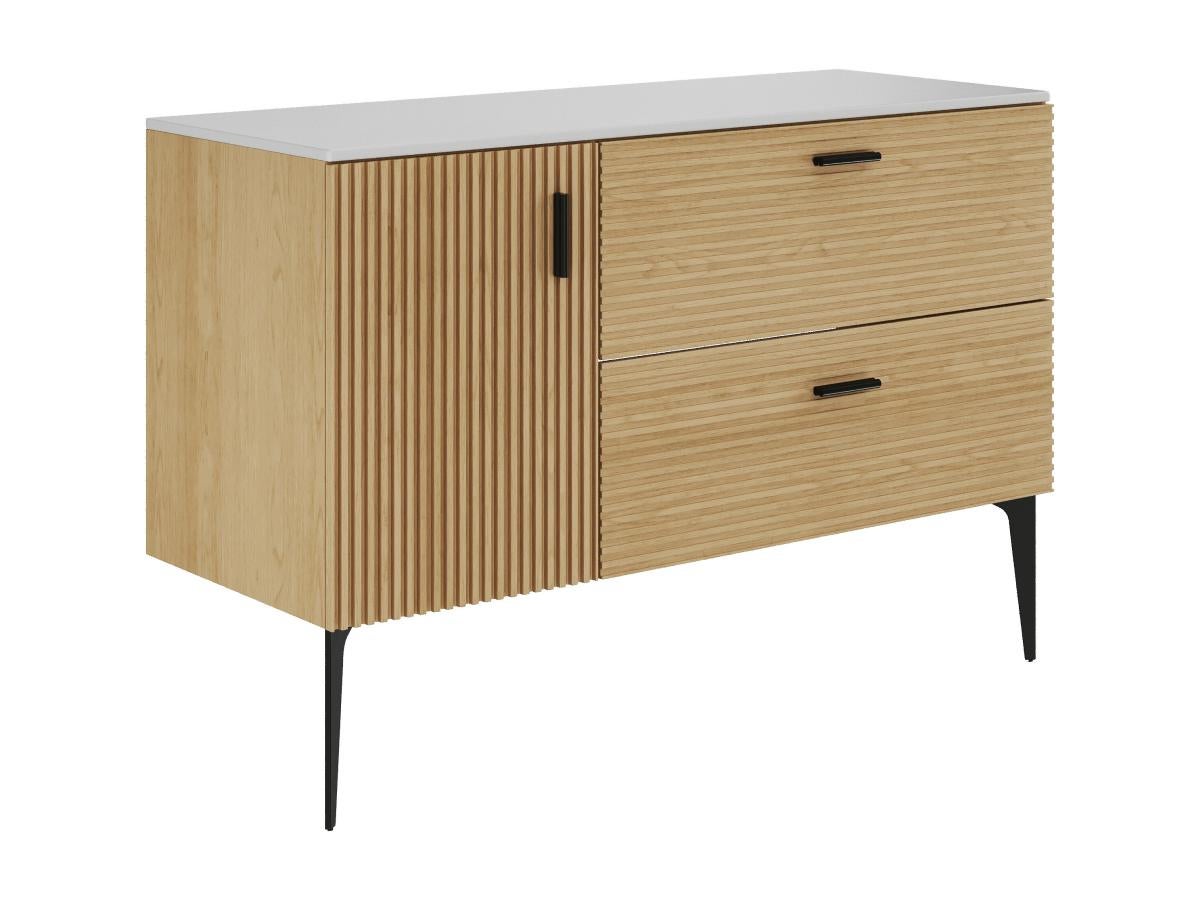 Mueble bajo lavabo estriado con patas con tablero - 1 puerta y 2 ...