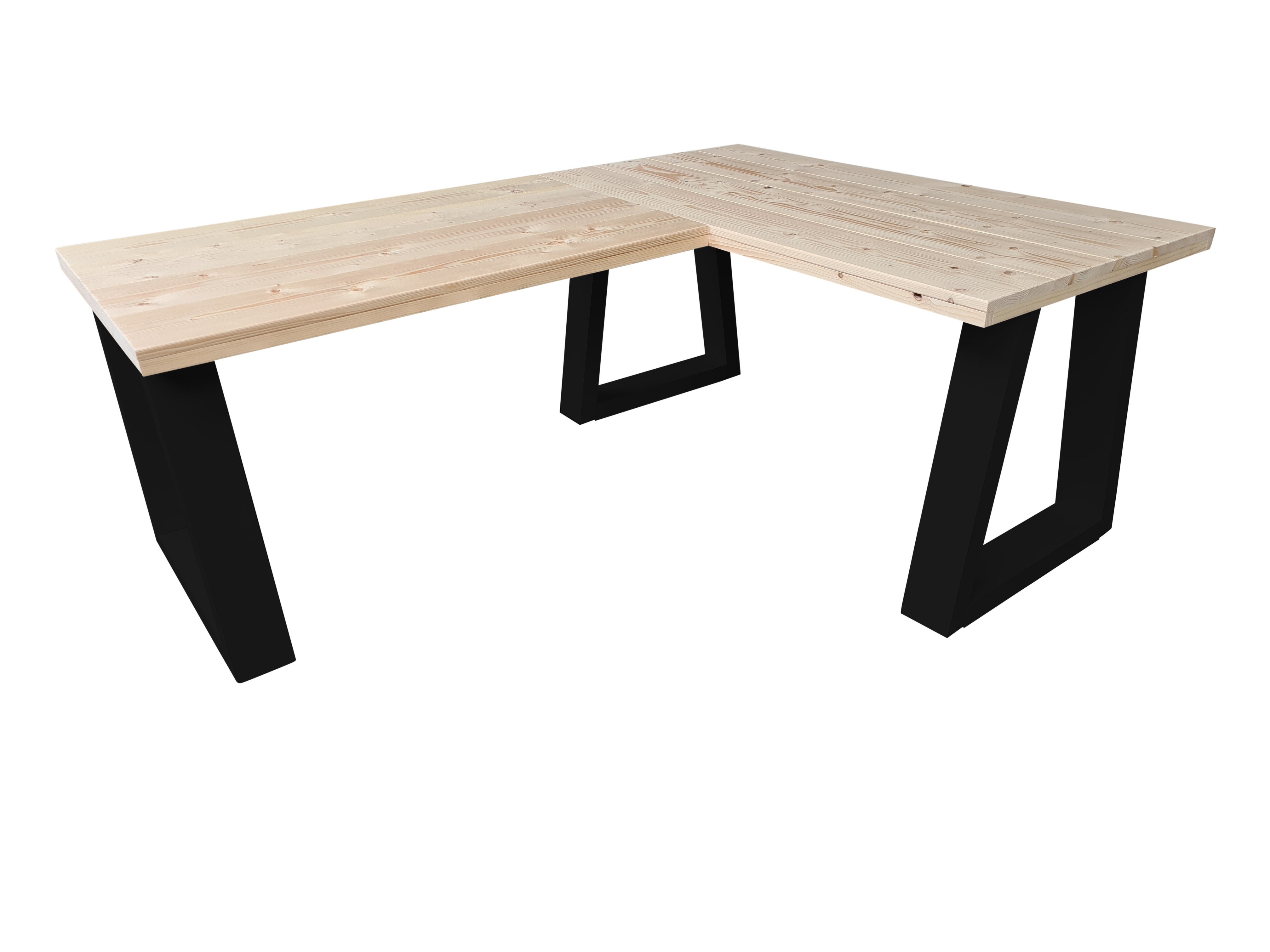 Wood4you - Bureau d'angle - Vancouver Spruce - 180/120 Noir - bureau en ...