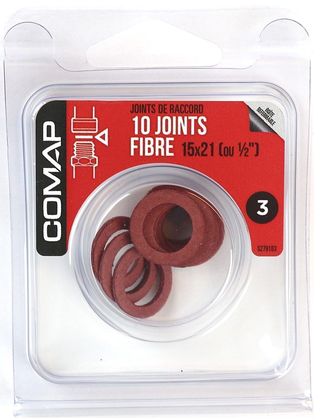 COMAP Lot de 10 Joints fibre standard d'étanchéite pour eau chaude et eau froide sanitaire ...