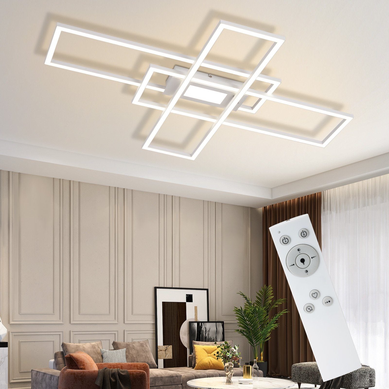 ZMH LED Ceiling Light Living Room 50W Ceiling Light with Remote Control ...