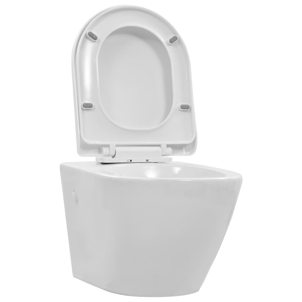 Inodoro de pared sin bordes de cerámica blanco | Leroy Merlin