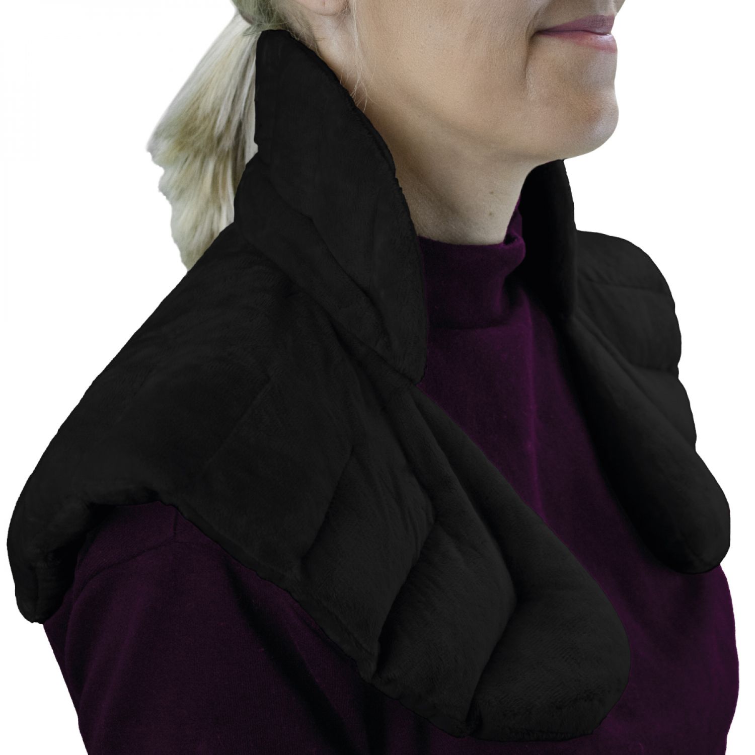 Coussin chauffant, tour de cou pour épaules et nuque - Noir - Vivezen ...