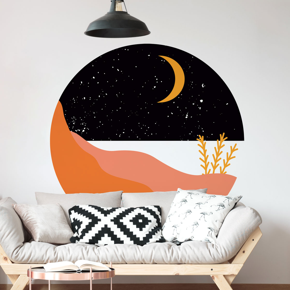 Papel pintado prepegado redondo negro junto al mar - adhesivo de pared ...