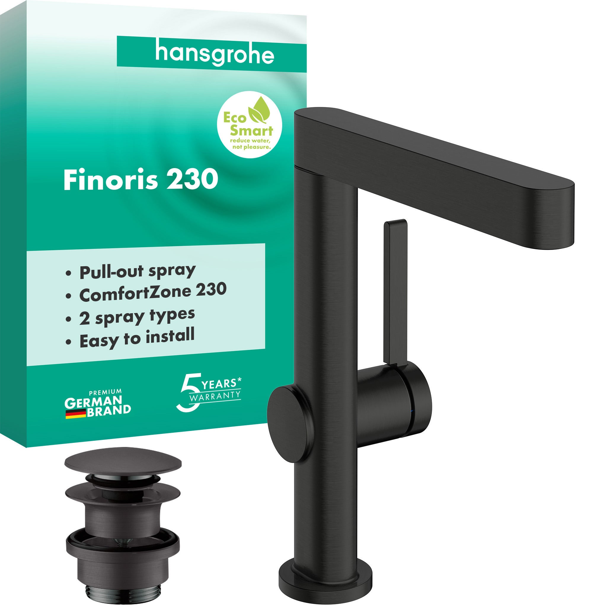 Hansgrohe Finoris Mitigeur monocommandé pour lavabo 230 avec douchette ...