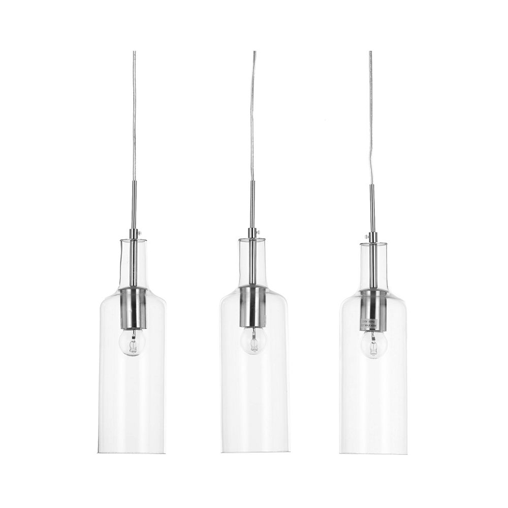 Lámpara colgante moderna con 3 luces transparente h110 cm Tin | Leroy ...