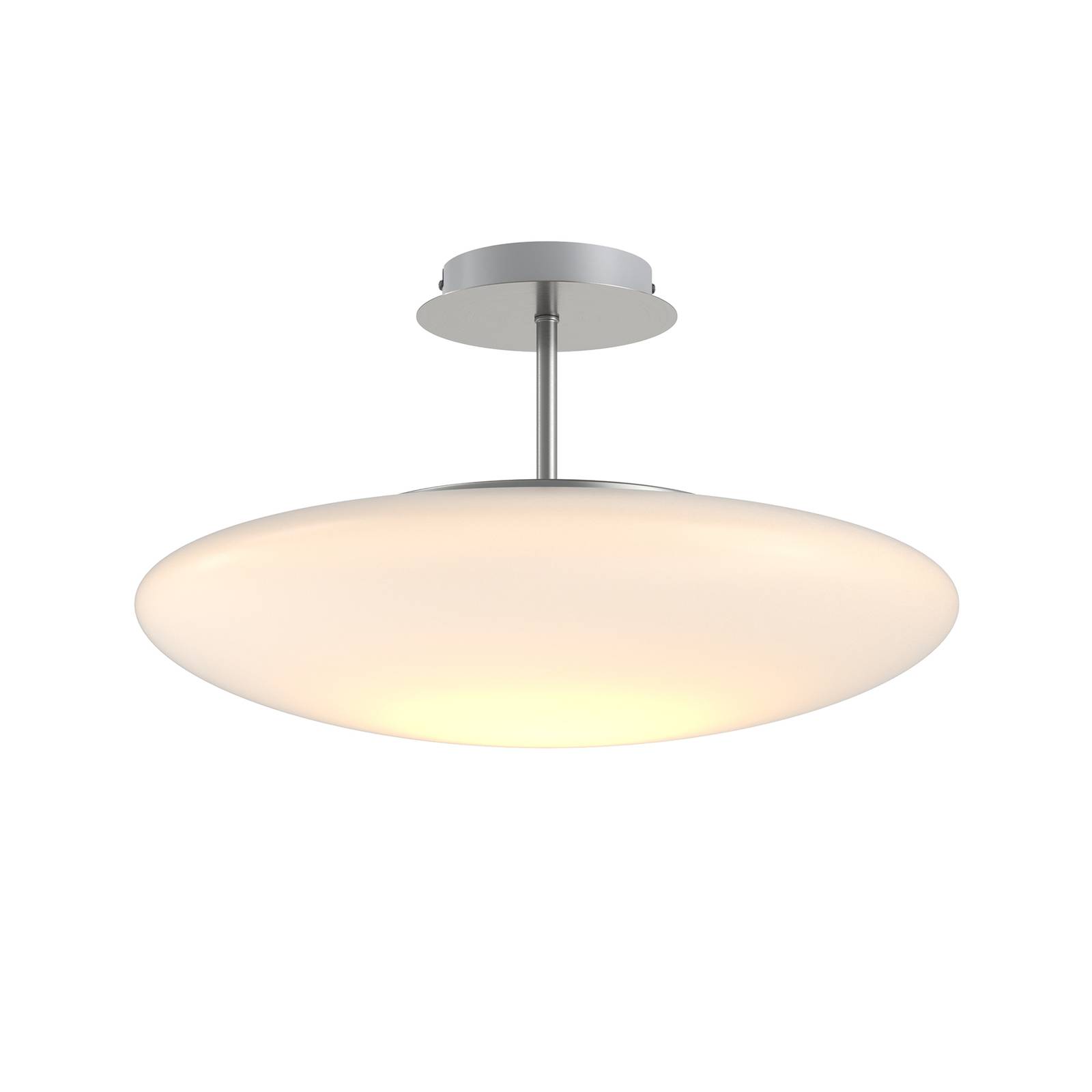 Lindby Plafón LED de cristal opalino Gunda en blanco, lámpara LED ...