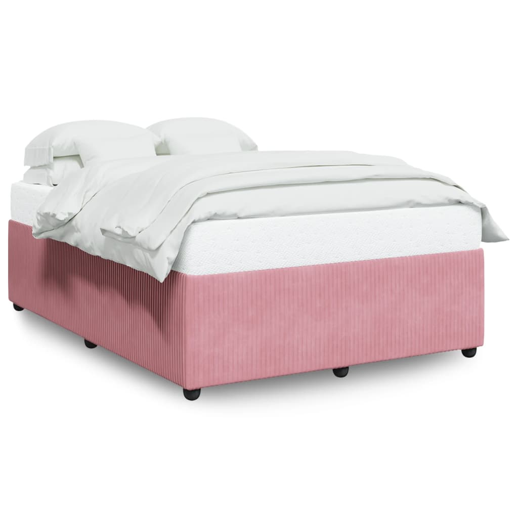 Lit Double | Lit Adulte | Cadre de lit Rose 140x200 cm Velours CFW77258 ...