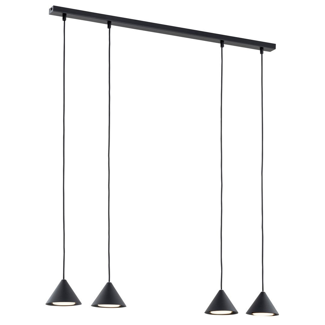 Suspension noire barre 4 cônes réglables GX53 12W ELIT | Leroy Merlin