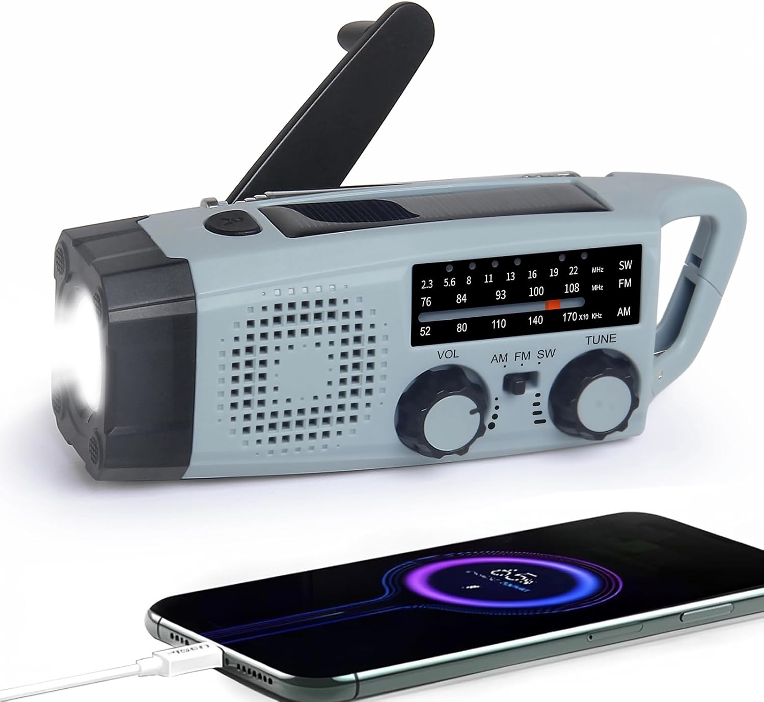 Radio Solaire, Radio Portative Manivelle AM/FM Radios Portable Urgence ...
