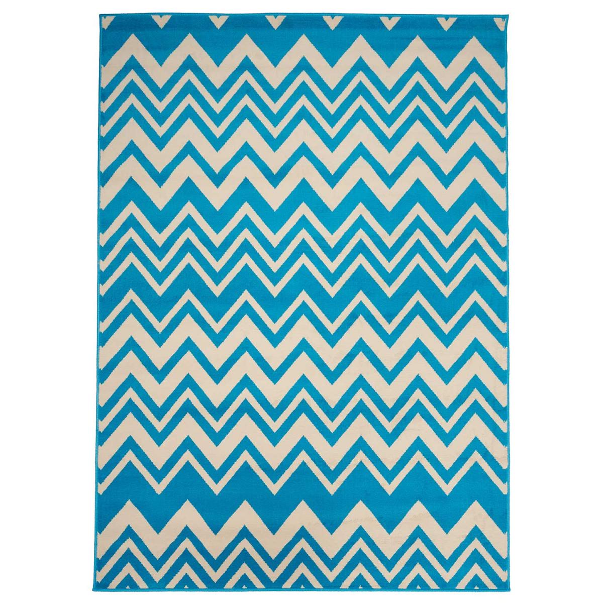 Tapis salon BC V VAGUES Bleu 140x200 Fait en Europe Exclusivité BAË DÉCO | Leroy Merlin