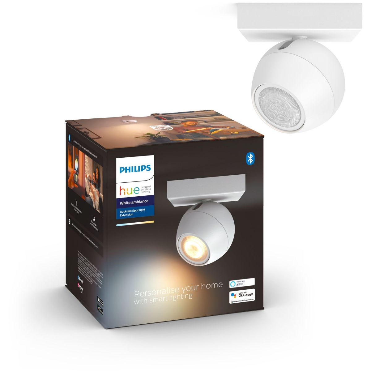 Luminaire PHILIPS HUE White Ambiance BUCKRAM Blanc extens. | Leroy Merlin