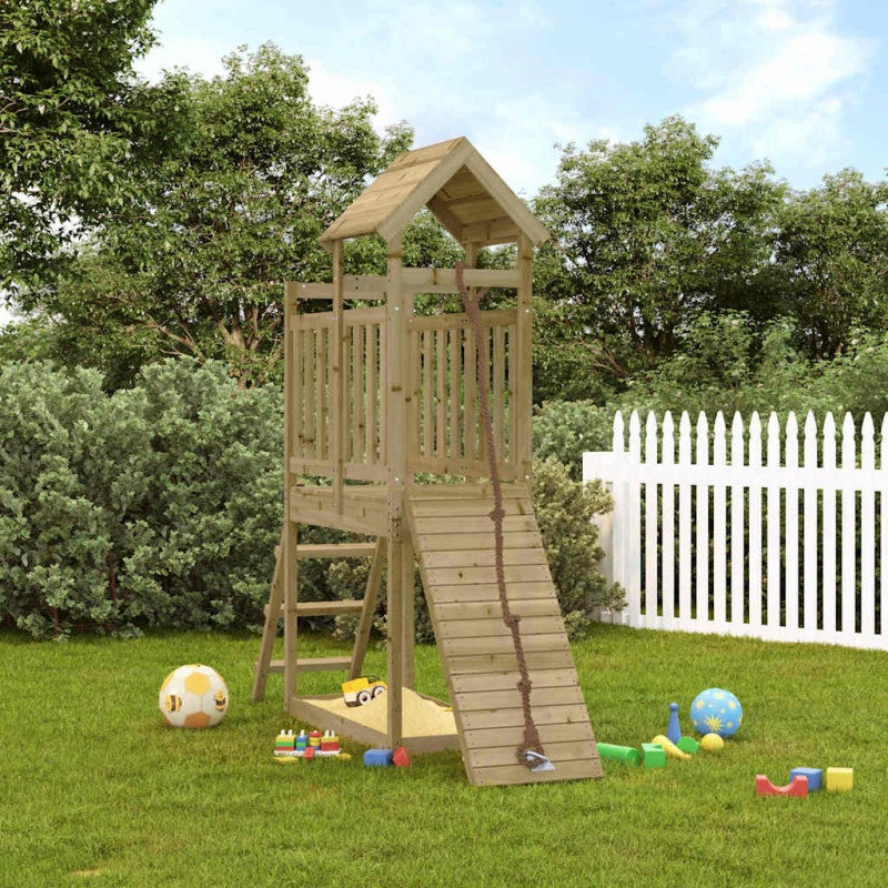 Maisonnette de jeu avec mur d escalade bois de pin imprégné | Leroy Merlin