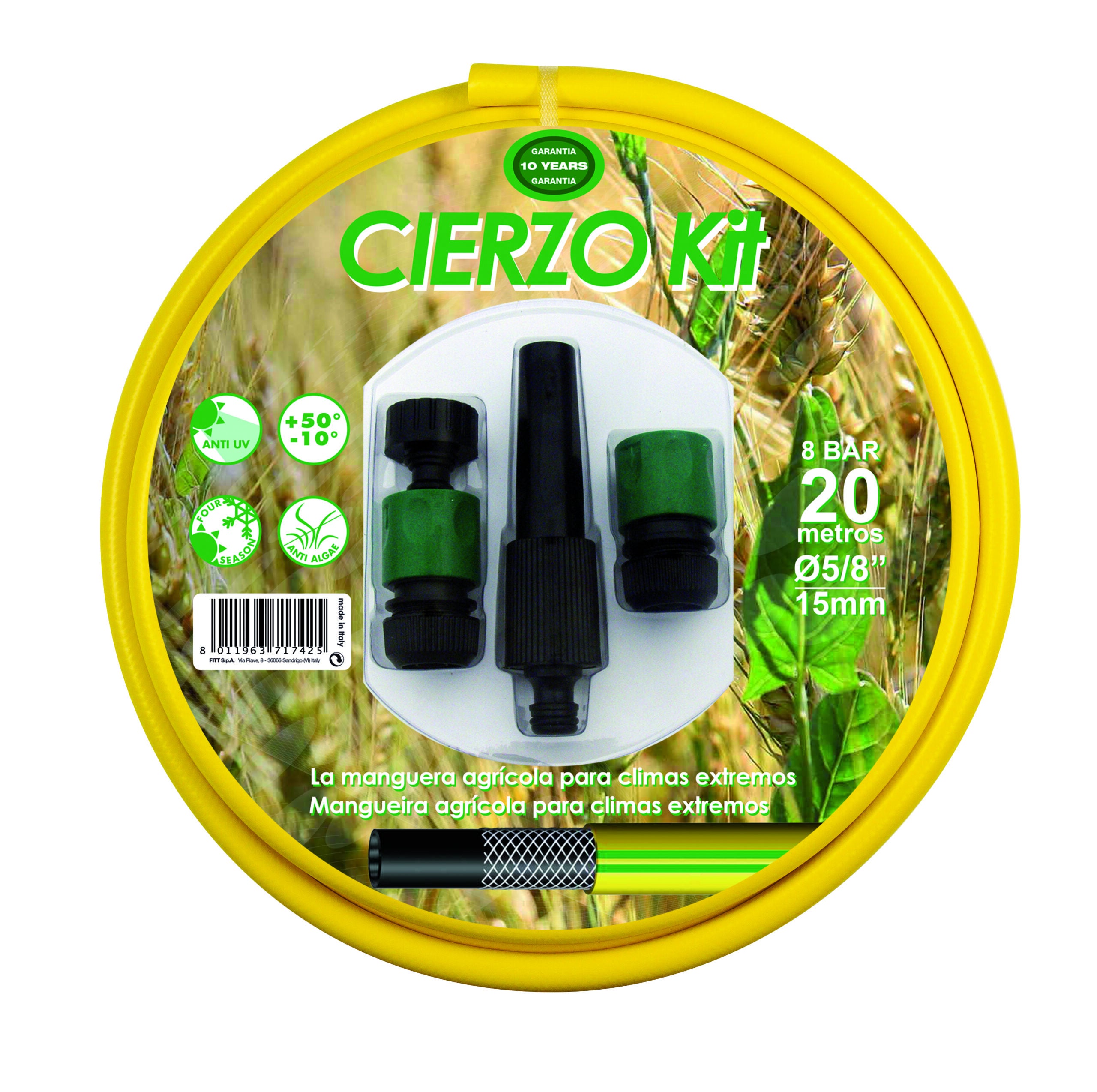 FITT KIT CIERZO 15MM X 20M Manguera AGRICOLA de 3 capas con refuerzo ...