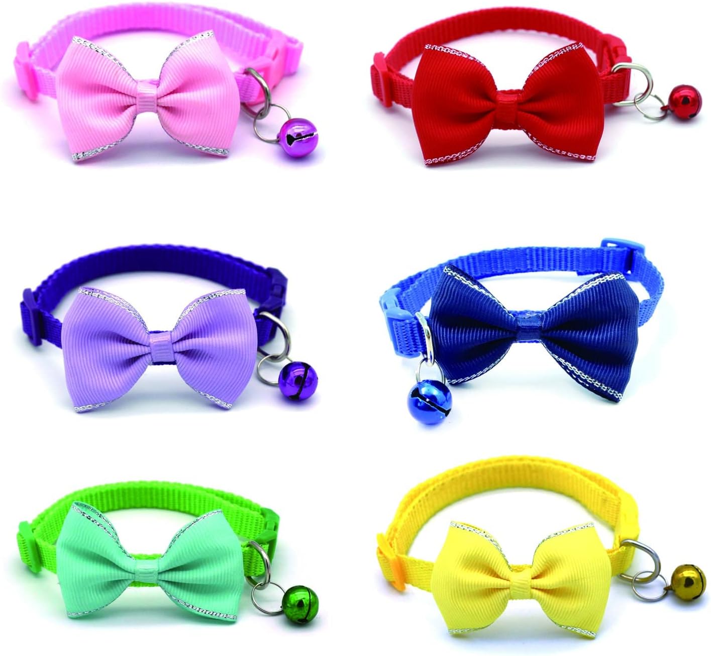 Lot de 6 colliers pour chat avec clochette, collier personnalisé avec ...