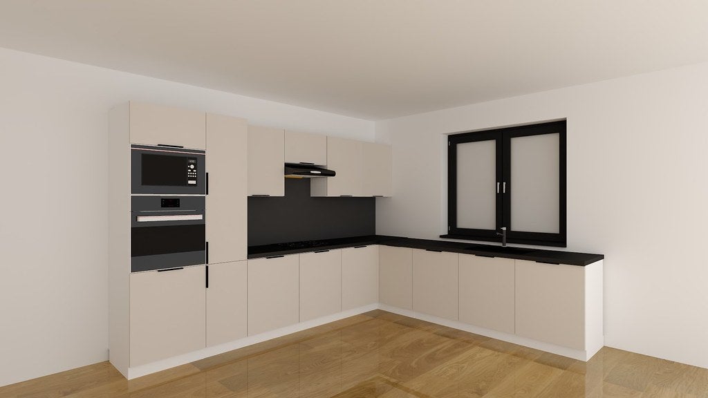 Muebles de Cocina completa en L 490 y 270 cms color Beige Arena ref-39 ...