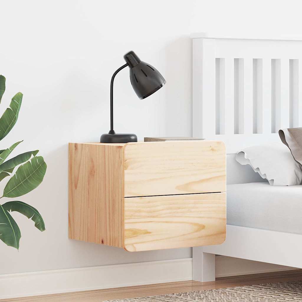 Table de chevet Marron 39 x 34 x 33 cm Bois de pin massif | Leroy Merlin