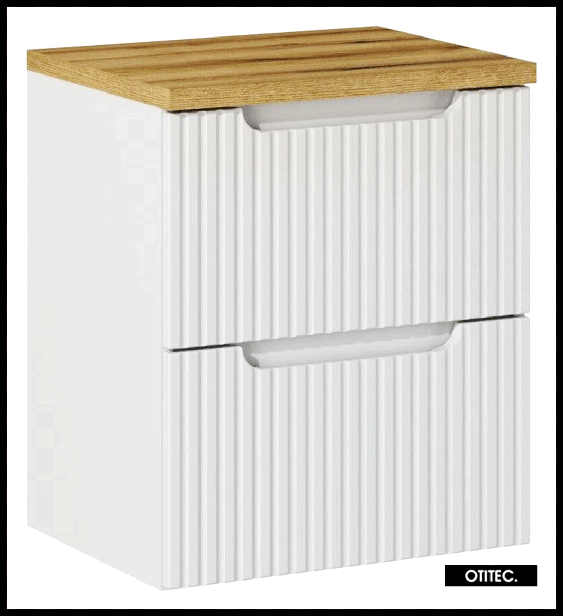 Mueble bajo lavabo de 50 cm - Con Plan - Roble/Blanco - 2 cajones ...