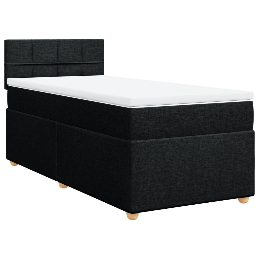 Cama box spring individual con colchón tela negro - COMFORTXL | Leroy ...