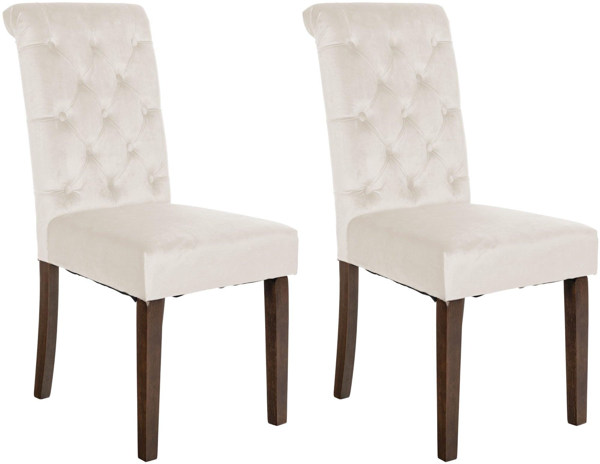 Juego de 2 sillas de comedor de terciopelo color crema Lisburn | Leroy ...