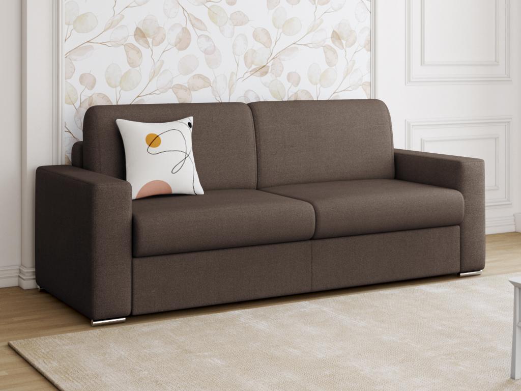 Canapé 4 places convertible express en tissu marron - Couchage 160 cm ...
