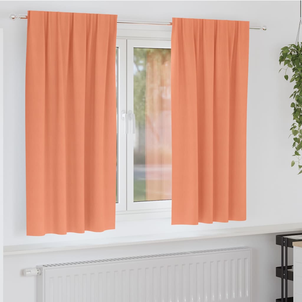 Cortinas Opacas con Anillas Terracota Poliéster | Leroy Merlin