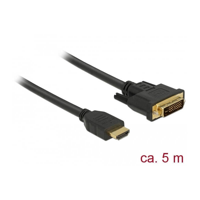 Delock cable hdmi dvi 24+1 m/m 5m negro | Leroy Merlin
