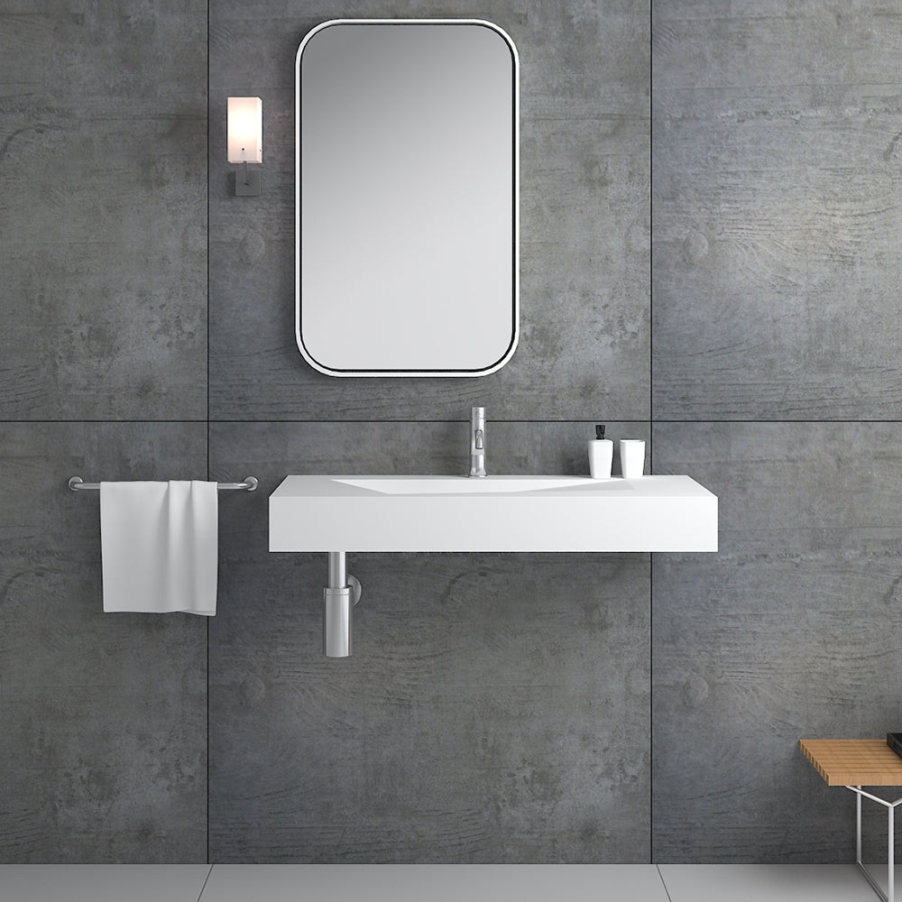 Lavabo rectangulaire suspendu Blanc mat - Kipushi | Leroy Merlin