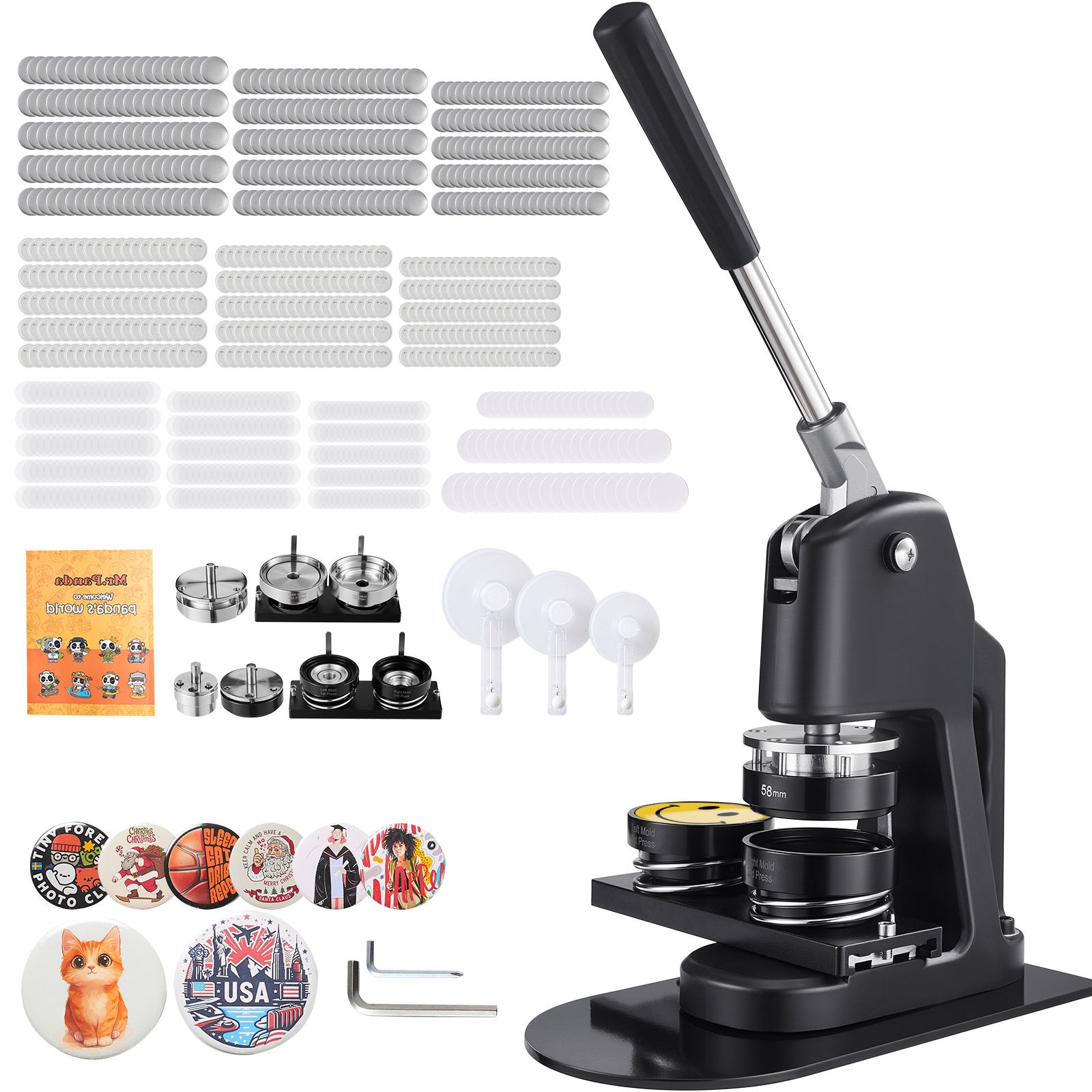 Machine Badges VEVOR 3-en-1, avec 300 Kits Consommables, Coupe-cercle ...