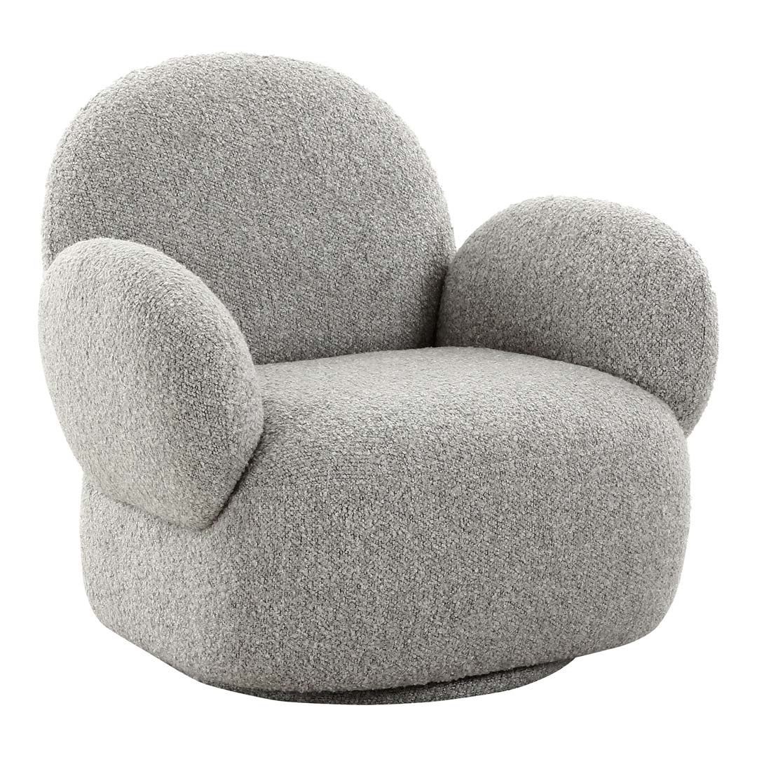 Fauteuil salon pivotant en boucle gris clair - House Nordic | Leroy Merlin