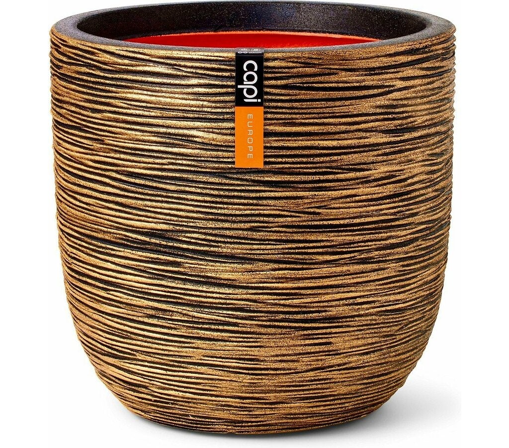 Pot de fleur boule - CAPI EUROPE - RIB NL - 35 x 34 cm - Noir / Or ...