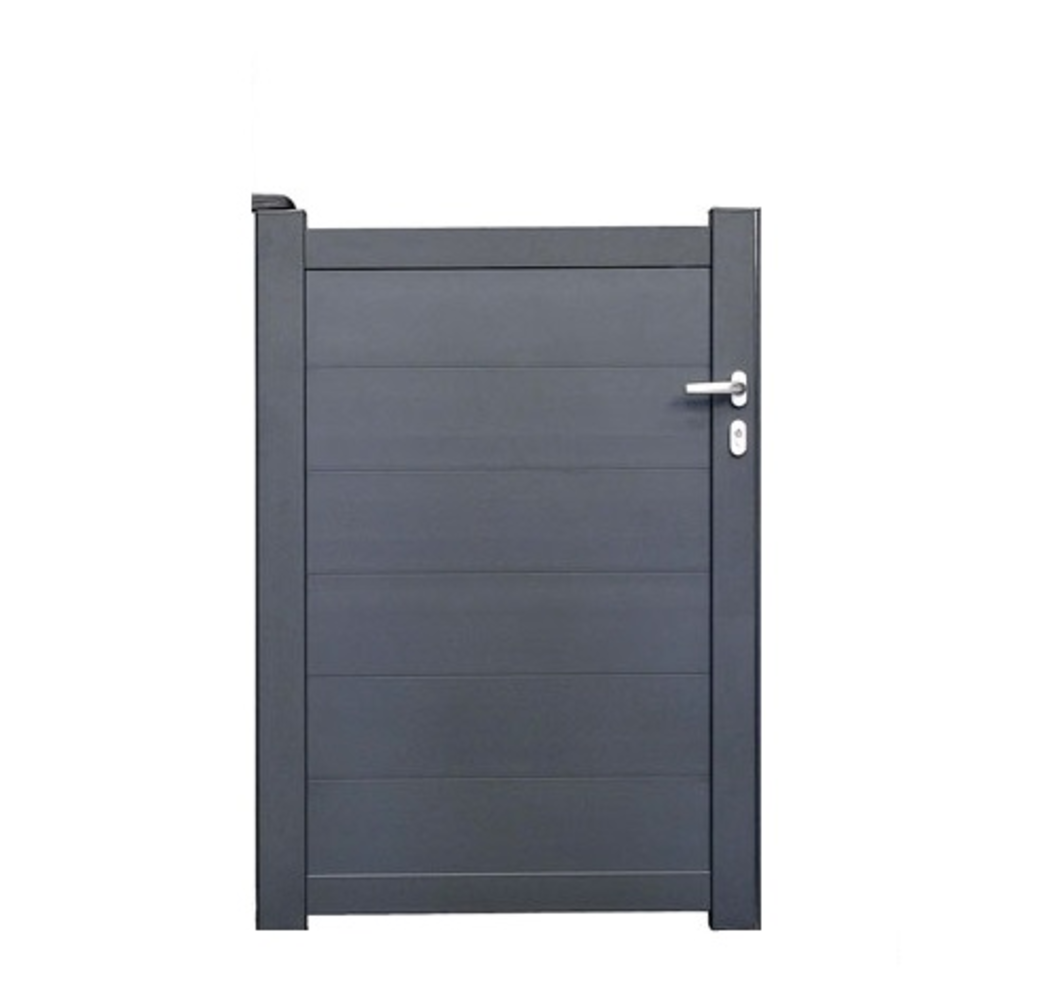 Portillon aluminium SHELBY Gris 7016 Haut 140 x Larg 100 cm ...