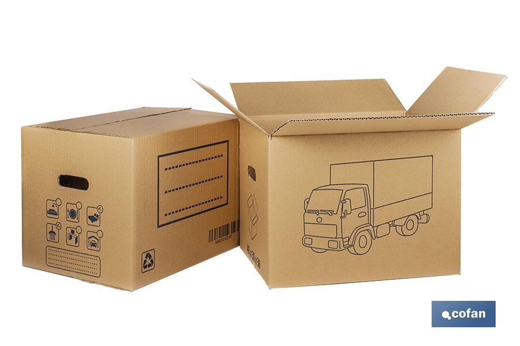 Caja carton mudanza asa troquel. 60x40x40cm caja 10 unid. | Leroy Merlin
