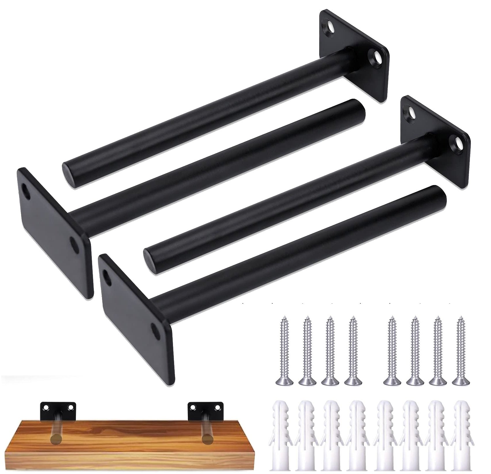 4 staffe per mensole sospese da 20 cm, staffe sospese, con viti e ...