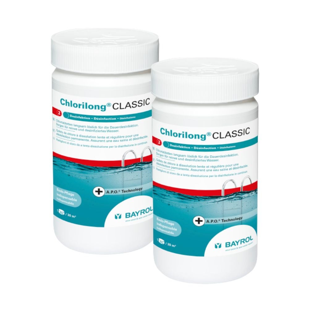 Pack de 2 Chlorilong Classic 1,25 kg - Galets de chlore Bayrol | Leroy ...