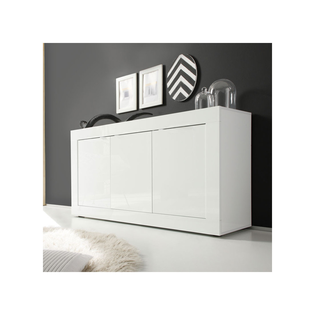 Buffet Blanc Laque Brillant