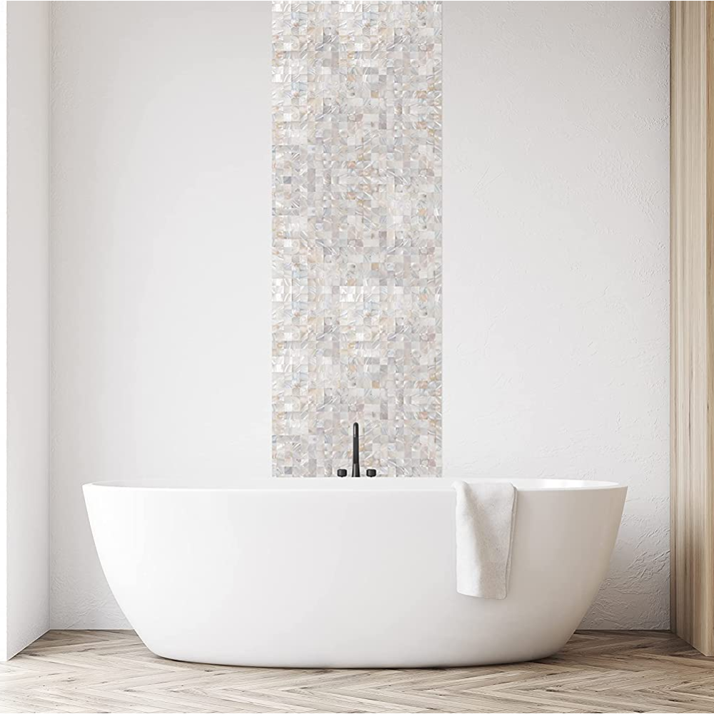 Mosaïque décorative adhésive nacre naturelle blanche | Leroy Merlin